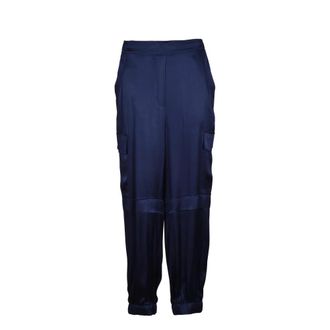 Semicouture Cargo Hose aus Satin - - Trousers - Damen - Blau - M
