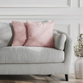 Decoking 58428 2tlg 2 Kissenbez&uuml;ge 45x45 cm Mikrofaser Rei&szlig;verschluss Fleece Kissenh&uuml;llen Hellrosa Henry