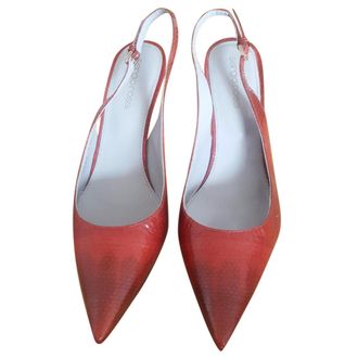 Sergio Rossi patent leather snake slingback Size 38