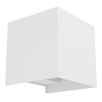 Eglo Applique murale int&eacute;rieure LED Valmontone, lampe dint&eacute;rieur cube, &eacute;clairage indirect pour chambre &agrave; coucher et salon, spot mural en m&eacute;tal blanc, blanc