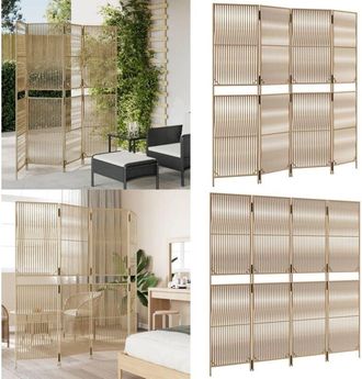 vidaXL Paravent 4-tlg. Beige Poly Rattan - Raumteiler - Paravent - Trennwandsystem - Wohnraumgestaltung - Privacy Screen - Home & Living
