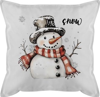 Shirtracer Kissen 50x50 - Weihnachtskissen Christmas Geschenke - Geschenk Weihnachten Schneemann Motiv Schneemann Geschenk Winter Geschenkidee Weihnachten I Wint