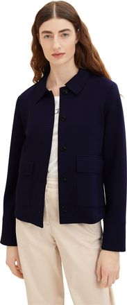 Tom Tailor Damen 1035274 Blazer Jacke mit Taschen, 11331 - Atlantic Ocean Blue, L