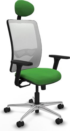 Piqueras y Crespo B&uuml;rostuhl mit R&uuml;ckenlehne aus Netzstoff mit 3D-Armlehnen, h&ouml;henverstellbarer Lendenwirbelst&uuml;tze und festem Kopfteil, ausgestattet mit 3 Positionen und