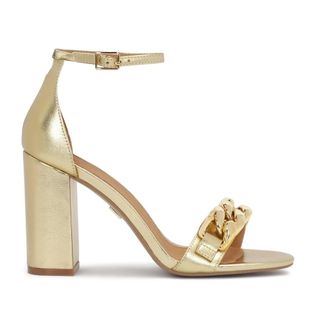 Kazar Goldene Sandalen mit Blockabsatz und bedeckter Ferse - - Shoes - Damen - Gelb - 40 EU
