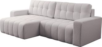 Mirjan24 Ecksofa Mitzig, 4-Sitzer Sofa in L-Form mit Schlaffunktion & Bettkasten, Ottomane universell montierbar, modernes Stoffsofa f&uuml;rs Wohnzimmer (Bravo 28)