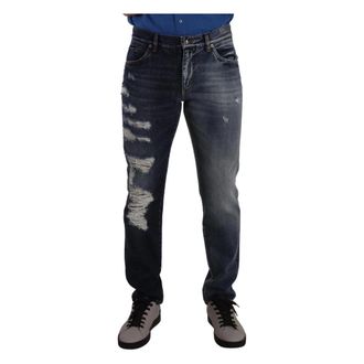 Dolce & Gabbana Blaue Baumwoll Regular Denim Jeans - - Jeans - Herren - Blau - M
