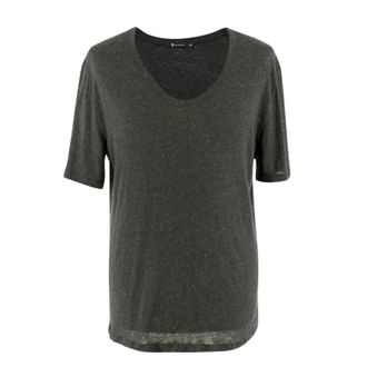 Alexander Wang Grey Scoop-Neck T-shirt Size M