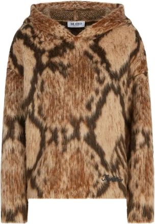 The Attico pull à capuche et fermeture zippée - Marron