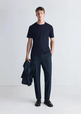 Mango T-shirt regular-fit Thermolite bleu marine - Homme - XXL - MANGO MAN