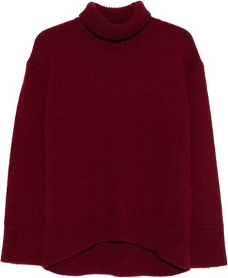 Plan C Plan C, Femme, Pulls, Rouge, Taille: 42 FR Pull Col Roul&eacute; en Cachemire