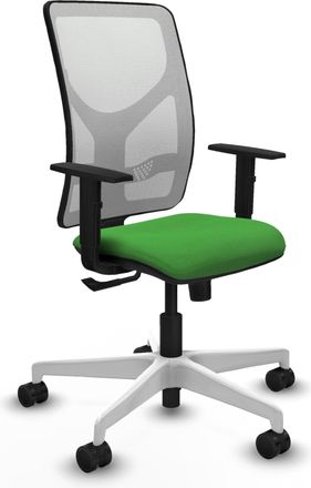 Piqueras y Crespo Ergonomischer Stuhl mit 1D-Armlehnen, h&ouml;henverstellbare Lendenwirbelst&uuml;tze, mit 3 Positionen und Schneideschaum, Wei&szlig;/Gr&uuml;n