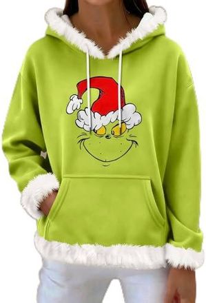 Generic Le Grinch Sweat A Capuche Femme Deguisement Sweet Oversize De Sweatshirts Plaid Pilou Adulte Pulls Pull Moche Pyjama Costume 2025 Femmes Vêtements Noë