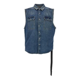 Rick Owens Homme, Chemises, Bleu, Taille: M SL Tommy Jumbo Outershirt