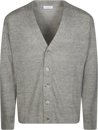 Daniele Fiesoli Homme, Pulls, Gris, Taille: S Cardigan Misto Lino