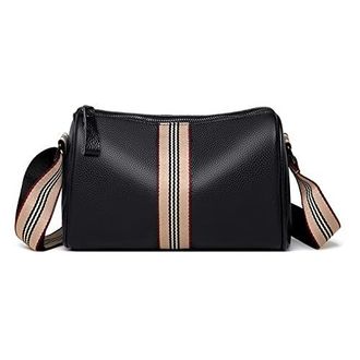 Generic Sac &agrave; bandouli&egrave;re en cuir de vache pour femme, petit sac &agrave; main cylindrique, sac &agrave; bandouli&egrave;re tendance, sac &agrave; bandouli&egrave;re d&eacute;contract&eacute;, Noir, Small