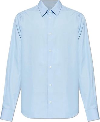 Ami Homme, Chemises, Bleu, Taille: L Chemise Tailleur en Popeline de Coton