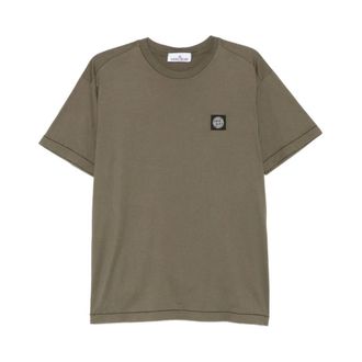 Stone Island Homme, Tops, Vert, Taille: 2XL T-shirt vert pour hommes Aw25