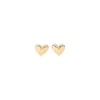 Amina Muaddi Ohrringe - Metallic Heart-Shaped Earrings - Gr. unisize - in Gold - f&uuml;r Damen