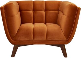 Rendez-Vous D&eacute;co Rendez-vous D&eacute;co - Fauteuil en velours orange curcuma - mona