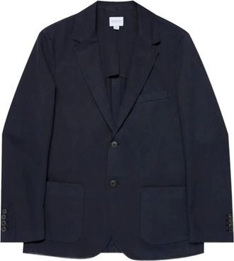 Sunspel Homme, Vestes, Noir, Taille: L Blazer Décontracté pour Homme