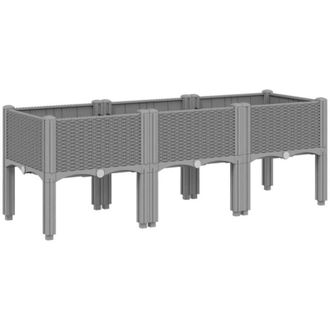vidaXL Jardini&egrave;re avec pieds gris clair 120x40x42 cm PP vidaXL