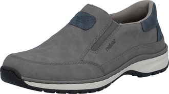 Rieker Slipper RIEKER, Herren, Gr. 40, grau, jeansblau, Lederimitat, Basic, Schuhe Slipper, Slip-on-Sneaker, Freizeitschuh, Halbschuh mit Gummizug