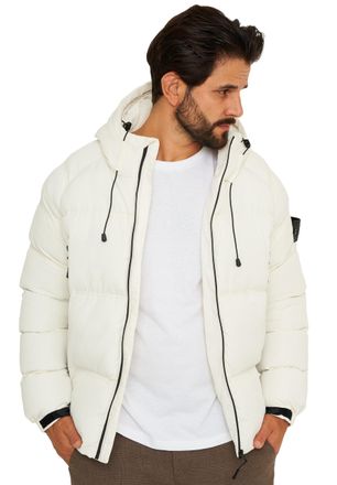 SOULSTAR Herren Winterjacke mit Kapuze Steppjacke Pufferjacke Outdoorjacke &Uuml;bergangsjacke Mens Jacket MJ-PANHARD-Ecru-XXL