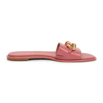Michael Kors Scarlett Slide Leder-Pantoletten - - Shoes - Damen - Rosa - 37 1/2 EU