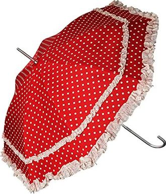 Von Lilienfeld Parapluie Ombrelle de Mariée Femme Mariage Ouverture Automatique Résistant au Vent Mary rouge à pois