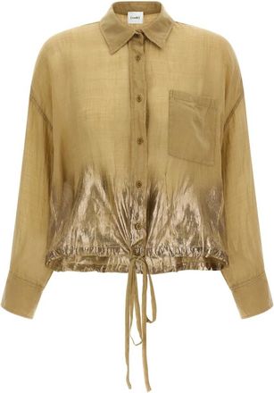 Nude Nude, Femme, Blouses et Chemises, Brun, Taille: 36 FR Chemise en m&eacute;lange de lin