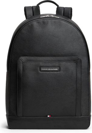 Tommy Hilfiger Cityrucksack TOMMY HILFIGER TH CENTRAL BACKPACK, Gr. B/H/T: 32cm x 43cm x 11cm, schwarz, Lederimitat, Rucks&auml;cke Cityrucksack, Unisex Freitzeitrucksack