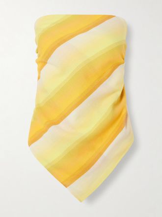 Marrakshi Life Triangle Tr&auml;gerloses Oberteil Aus Einer Baumwollmischung Mit Streifen - Gelb