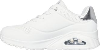 Skechers Damen UNO Golden Air Turnschuhe, White Durabuck/Silver Trim, 39.5 EU