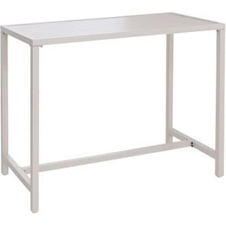 Hhg [NEUWERTIG] Stehtisch HHG-294, Gartentisch Bartisch Tisch, Outdoor Metall 105x130x65cm creme