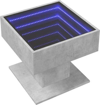 vidaXL LED-Couchtisch Betongrau 50x50x45 cm Holzwerkstoff Vidaxl