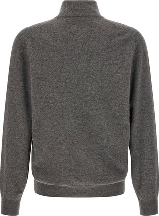 Brunello Cucinelli Pure Cashmere Half-Zip Sweater - Gray