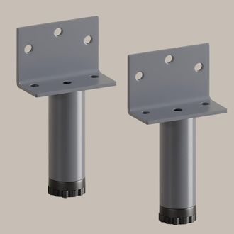 Generic Sofa Beistelltisch F&uuml;&szlig;e, 2er-Set Verstellbare M&ouml;belbeine Aus Metall, Mit Schrauben F&uuml;r Schrank- Und Tischbeine, Kommoden, Betten, St&uuml;hle, Schr&auml;nke(Gra