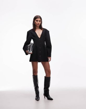 Asos Robe courte habill&eacute;e et ajust&eacute;e au niveau des hanches-Noir