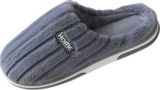 Generic Pantoufles dhiver en peluche chaudes antid&eacute;rapantes pour homme - Pantoufles en feutre pour femme avec semelle en caoutchouc - Couleur unie - Semelle &eacute;