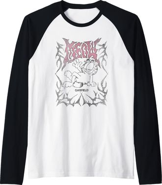 Garfield Metail Meow Cybersigil Frame Y2K Cat Cartoon Raglan