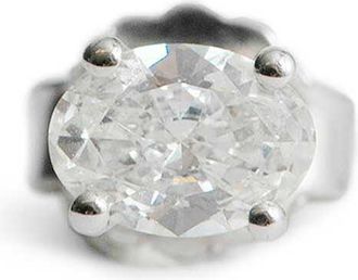 Botier White Gold Earring With Oval Cut Diamond