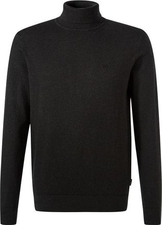 Bugatti Herren Rollkragenpullover schwarz unifarben
