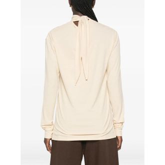 Christophe Lemaire High-Neck Cotton Shirt - Beige