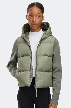 Canada Goose HyBridge Strick-Kapuzenjacke mit breiter Steppung und Tonal Disc