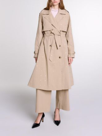 Maje Nieten-trenchcoat, Stretch-taille - Beige - Maje