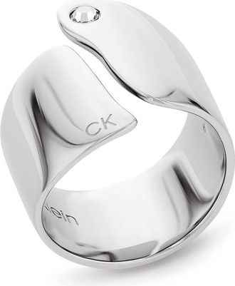 Calvin Klein Calvin Kein Klein Ring für Damen Kollektion CK CHERISHED aus Edelstahl verziert mit einem Kristall - 35000664C