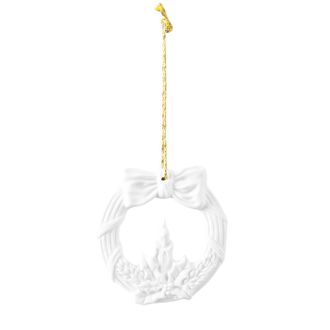 SELTMANN WEIDEN Weihnachtsanh&auml;nger Kranze/Kerze - Porzellanmanufaktur Unterweissbach - Christbaumschmuck Porzellan