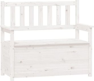 vidaXL Vidaxl - Banc Blanc 112,5x51,5x96,5 cm Bois de pin massif