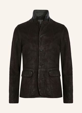 AllSaints Allsaints Lederjacke Survey grau